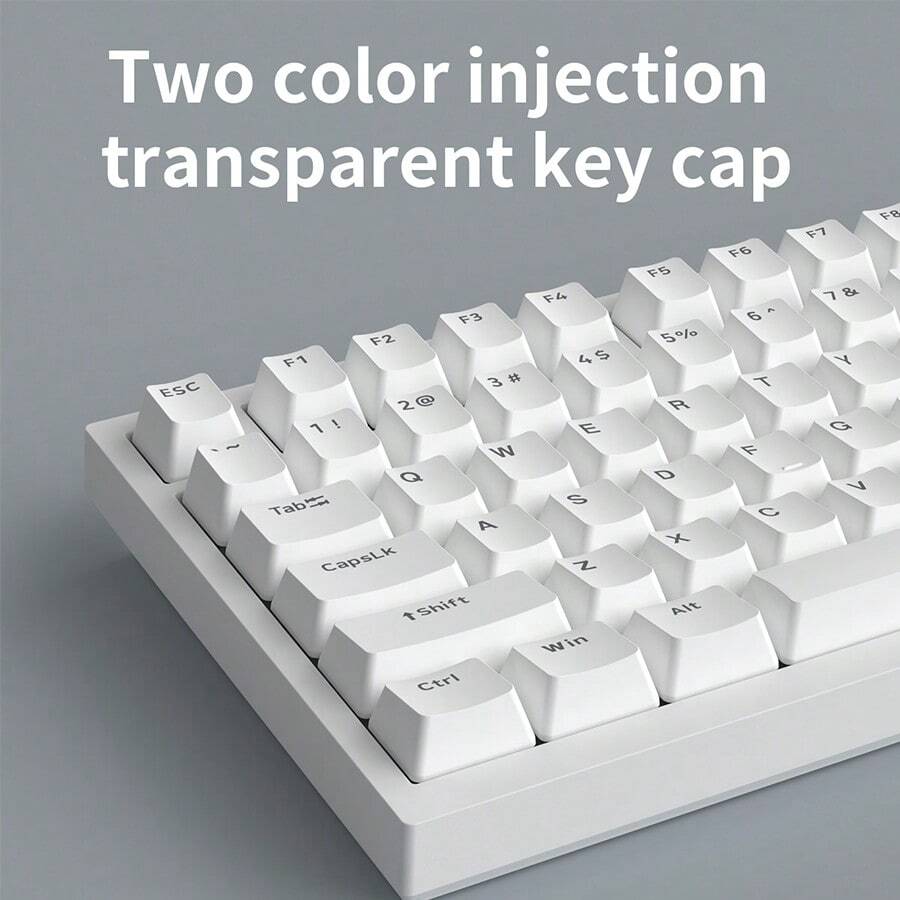 AJAZZ AK820 Wired Mechanical Keyboard, With Lighting, High Appearance, Pure White Body, Full Key ...