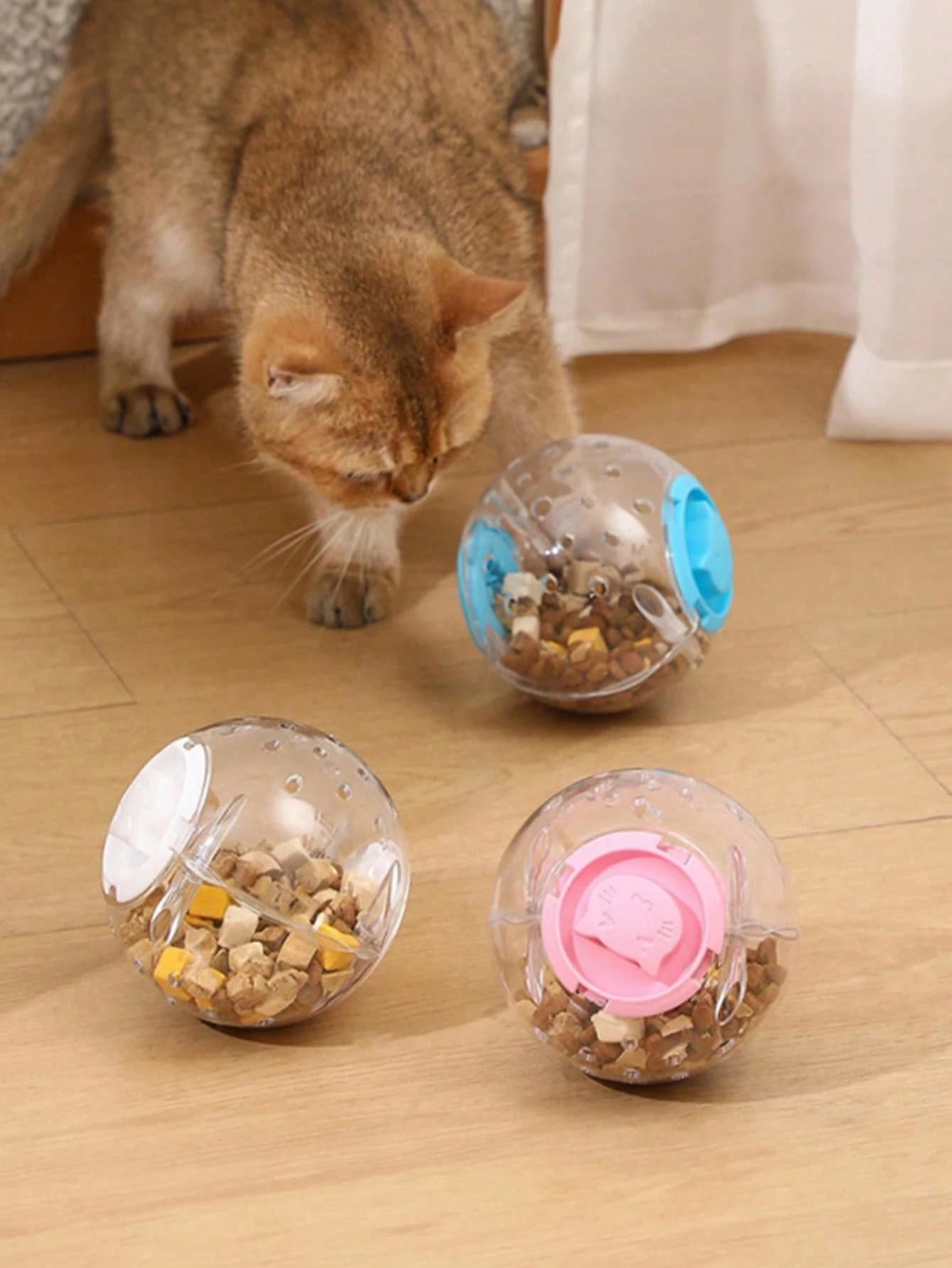 Pet Treat Dispenser Toy - Transparent Design, Durable Plastic, Battery ...
