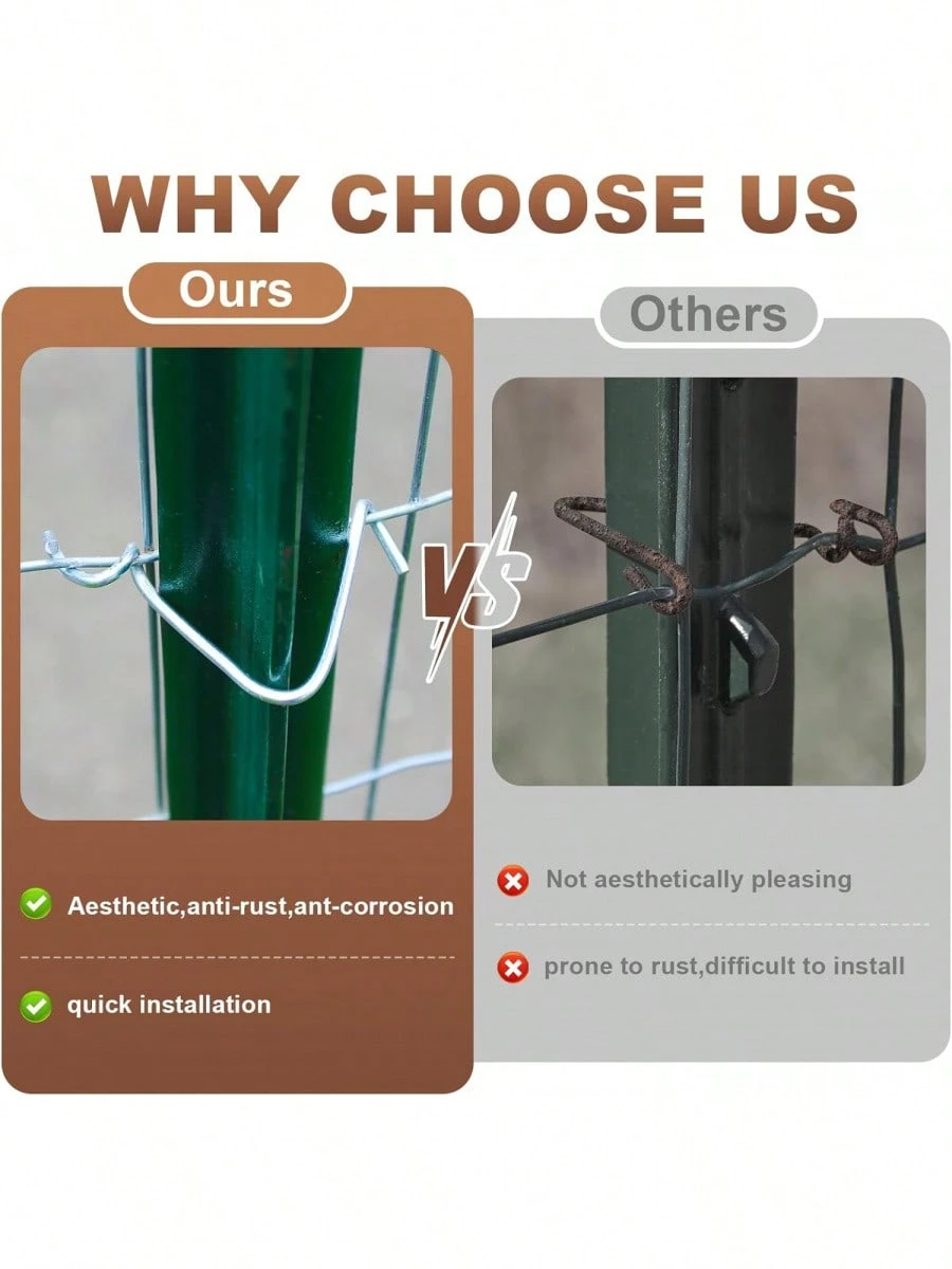 T-Post Clips Fence Wire Clips Galvanized Steel Fence Clips (300PCS ...