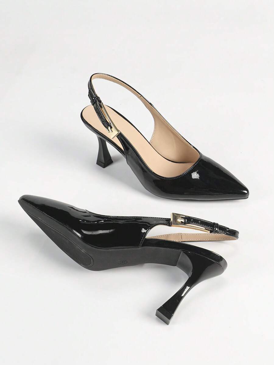 2025 New Shiny Patent Leather High Heels, Burgundy Color, High Heel ...