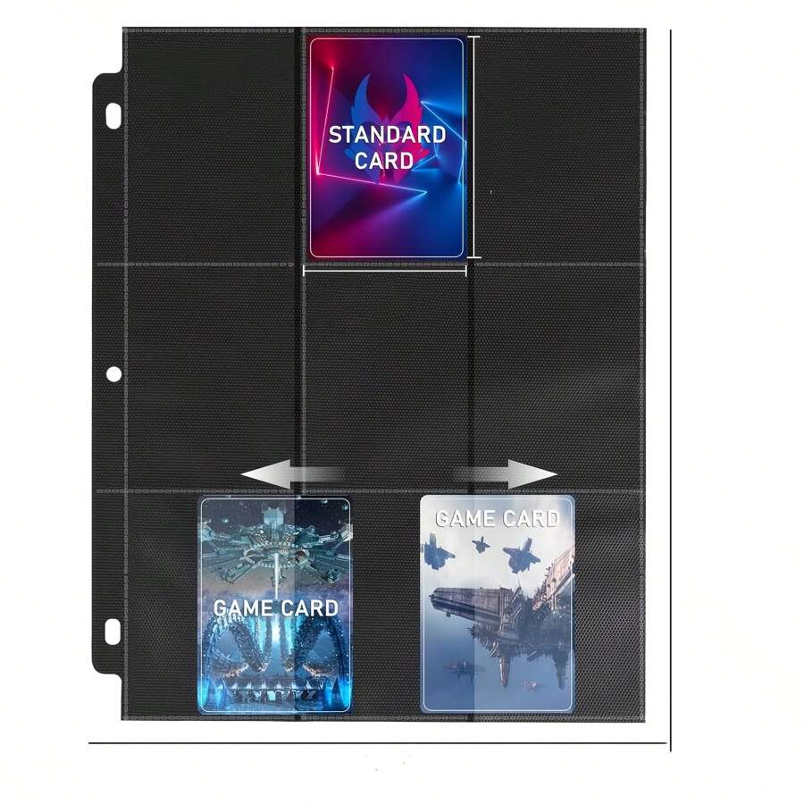 Dual-Sided 9 Pocket 900 Pocket Trading Card Binder Album, With 50 Black ...