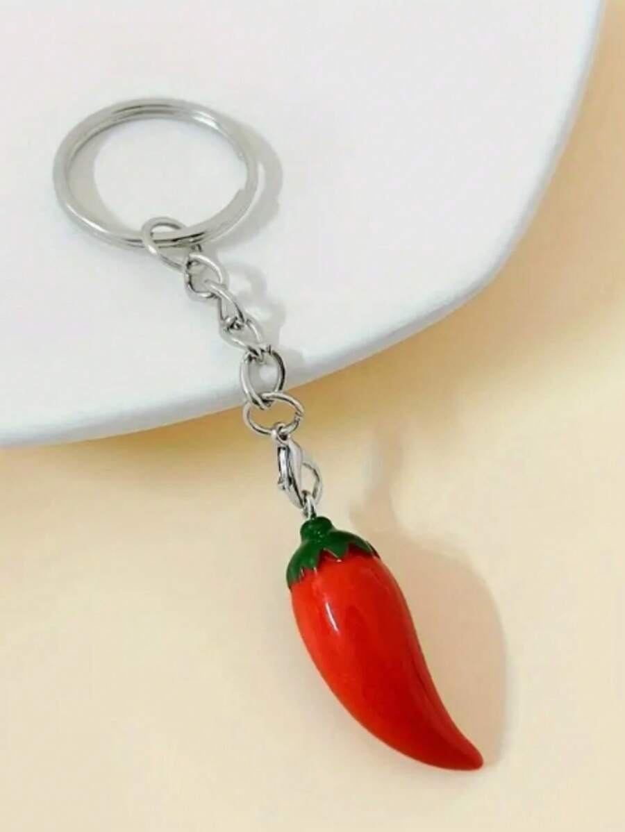 1pc A Mini Colored Pepper And Chili Keychain, Cute Resin Simulation ...