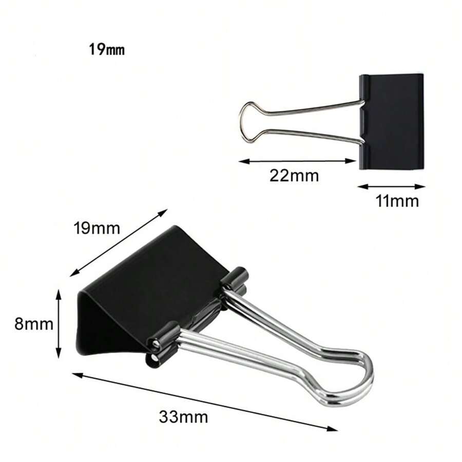 [Heavy Duty Metal Binder Clips] 15mm/19mm Steel Document Clamps (12/24 ...