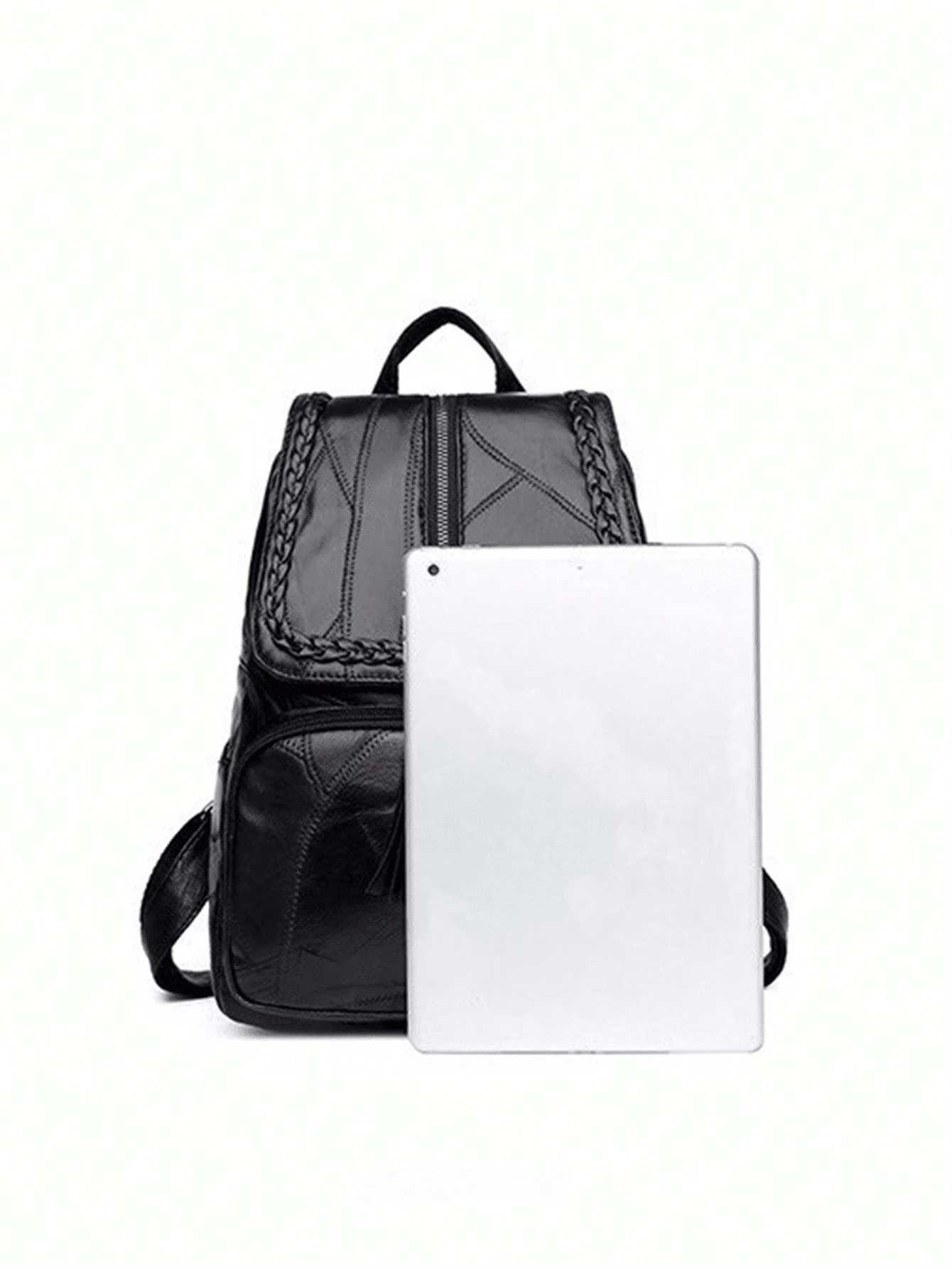 Women Leather Backpack Fashion Bag Classic Black Travel Shoulder Bag ...
