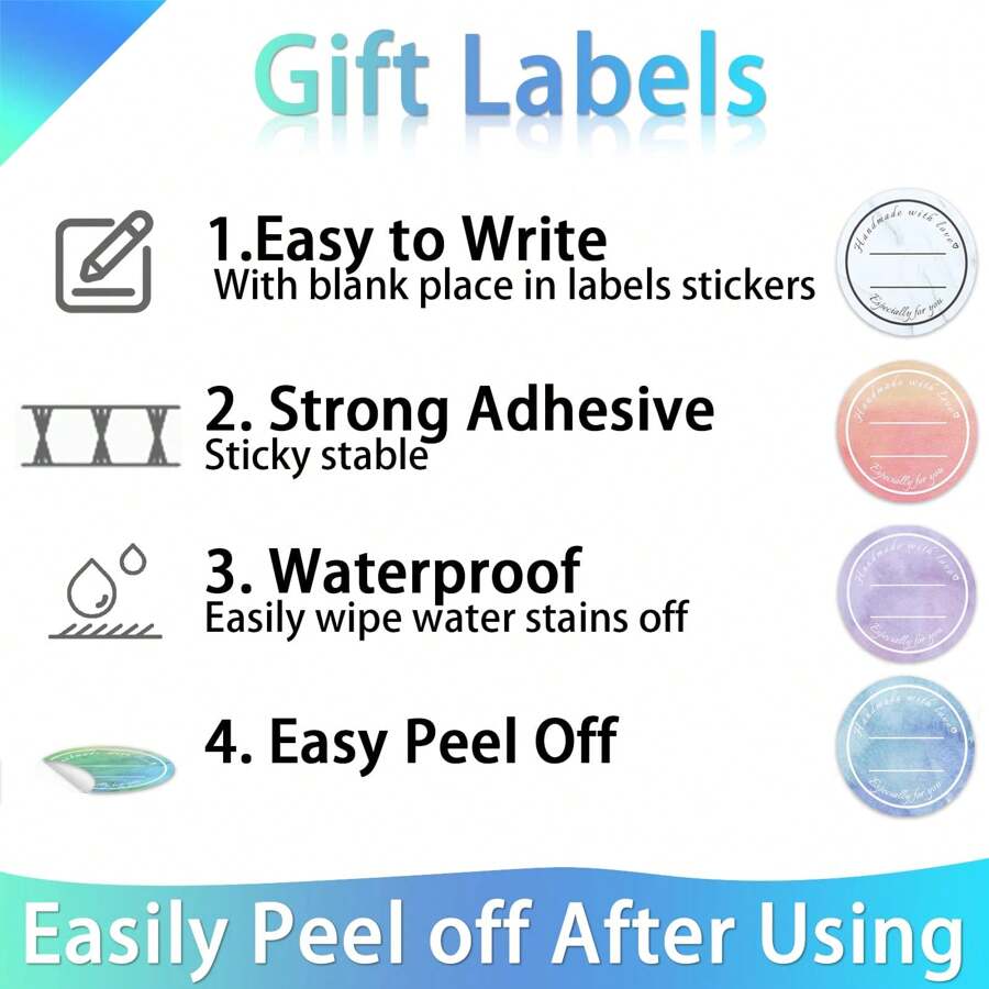 240 Pcs Sticky Labels, 2"Self Adhesive Round Labels Stickers, Self ...