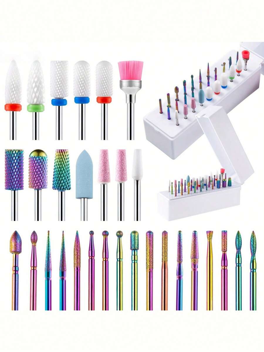 5/10/11/13PCS Nail Drill Bits Set, Electric Nail Files For Acrylic ...