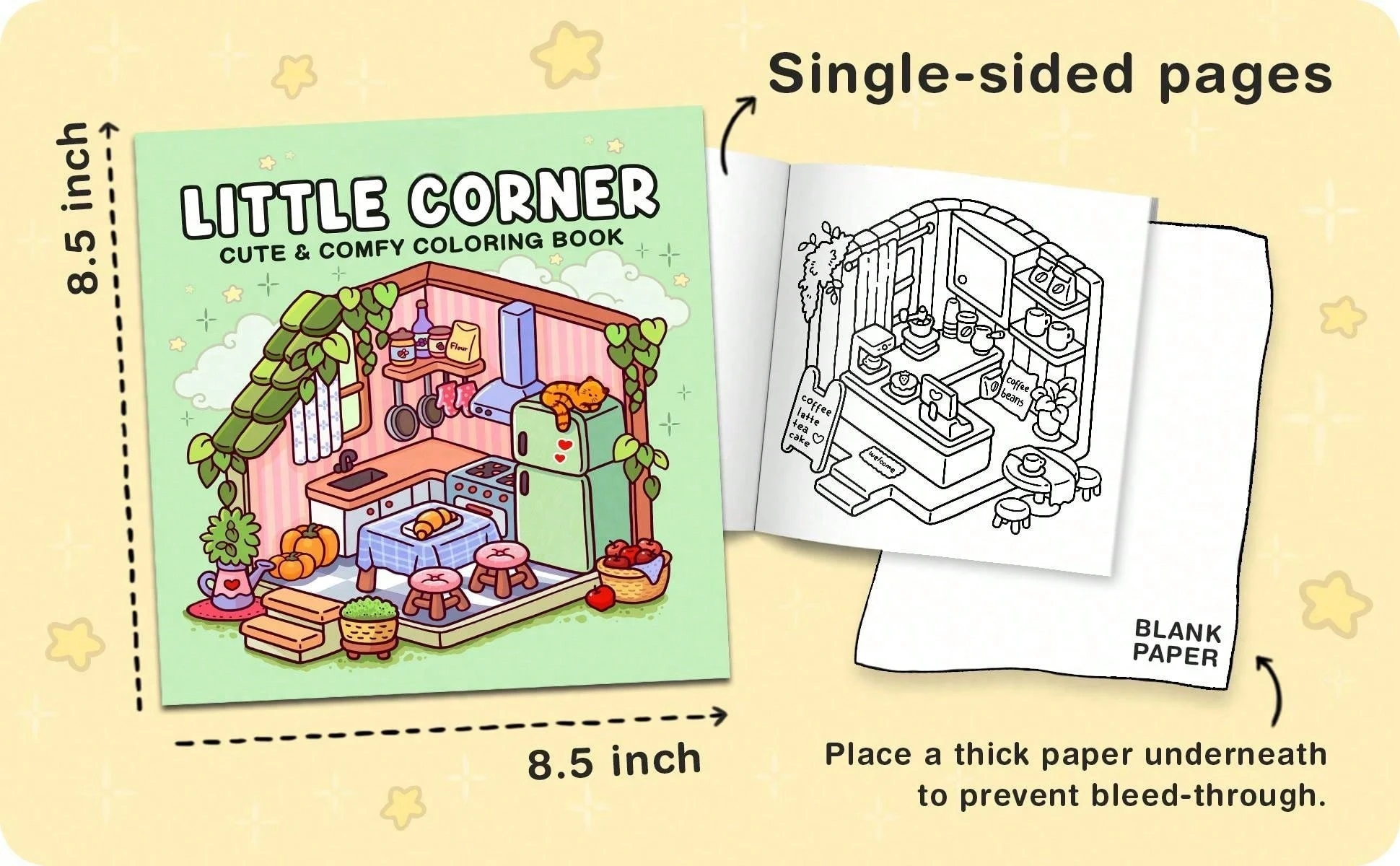 1PC Little Corner: Coloring Book For Adults And Teens, Super Cute ...