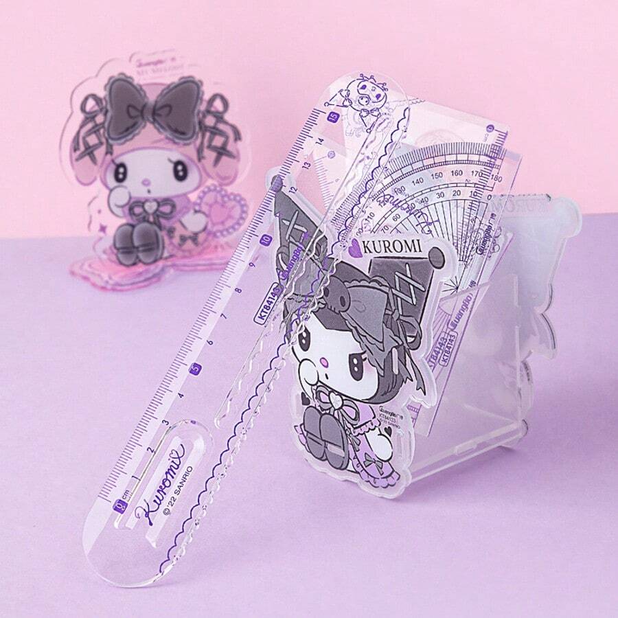 Sanrio 15cm Kuromi Bookmark Set With Ruler, Official Sanrio Stationery ...