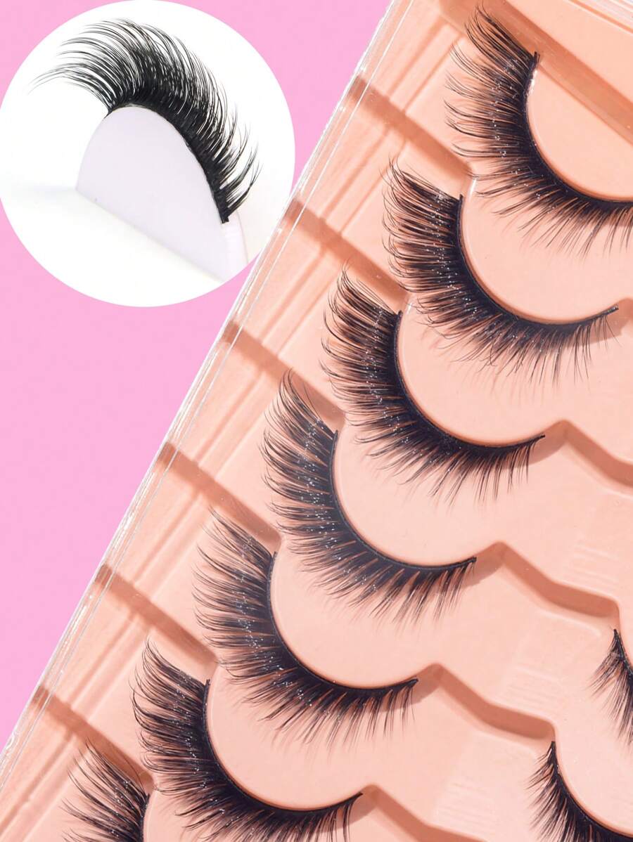 NEW 7 Pairs Fox New Cat Eye Lashes Mink Eyelashes 3D Curl Winged ...