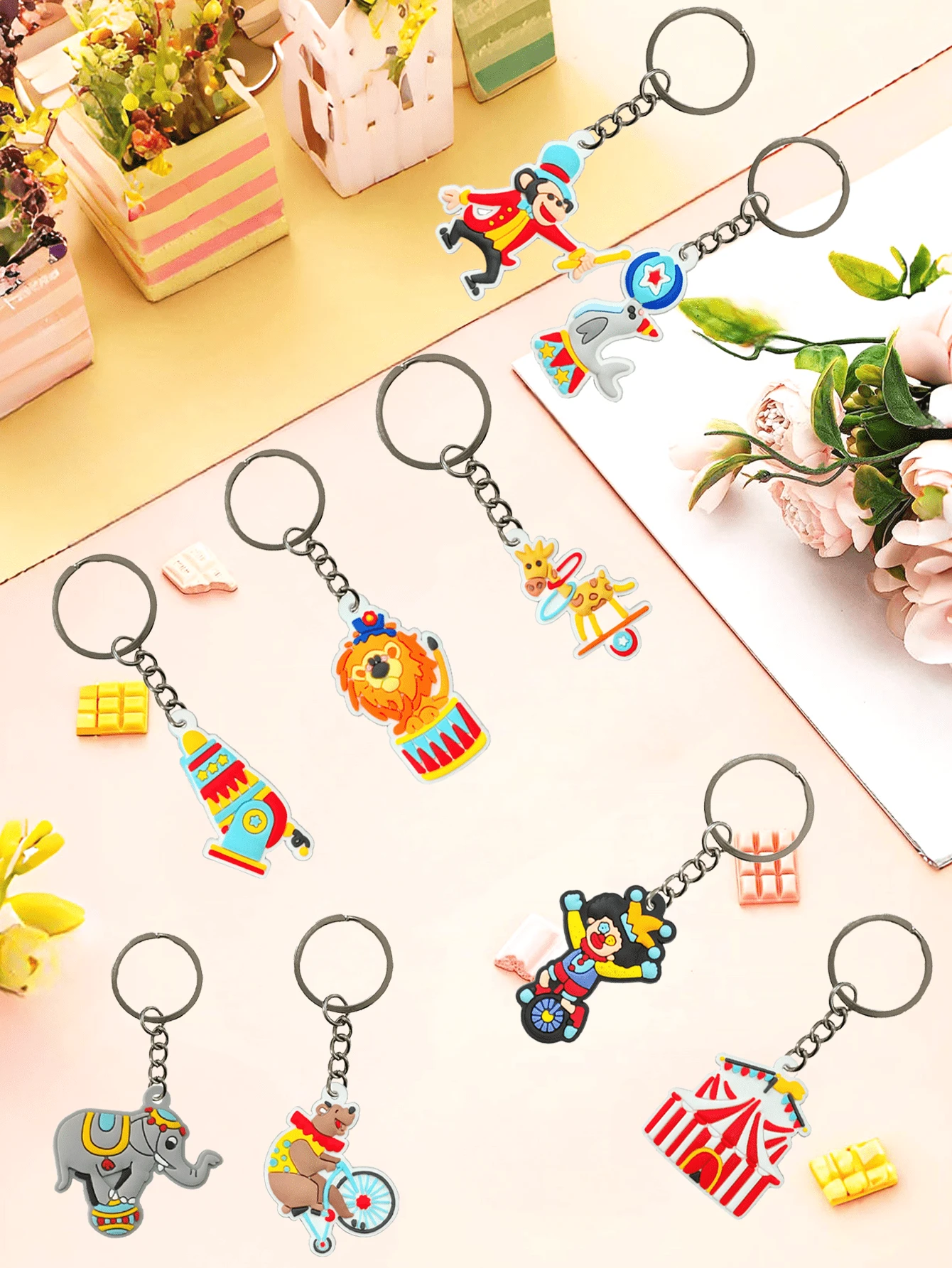 9PCS/18PCS/36PCS Cute And Cool Style Clown Circus Cartoon Keychain Gift ...