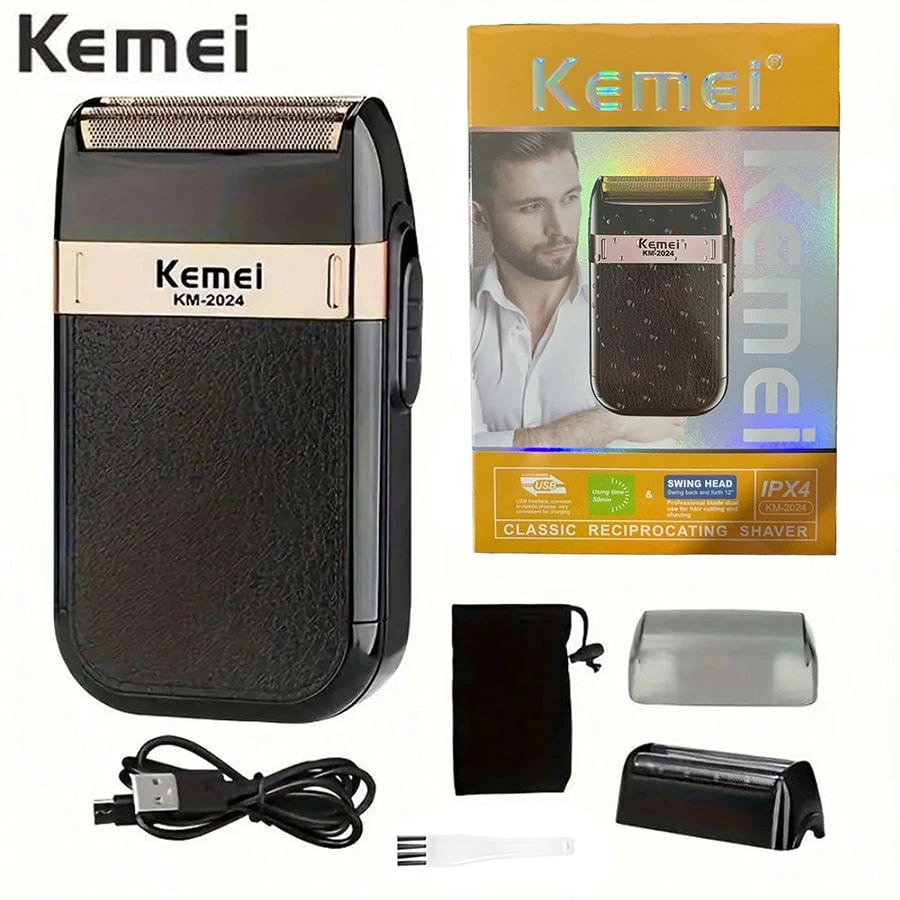 Kemei Shaver Professional Razor Waterproo Electric Razor Cordless ...