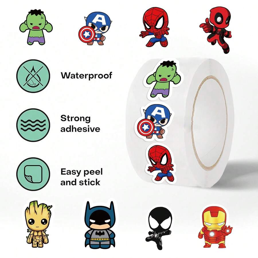 Disney 1000pcs Cartoon Character Roll Stickers Decorative DIY Phone ...