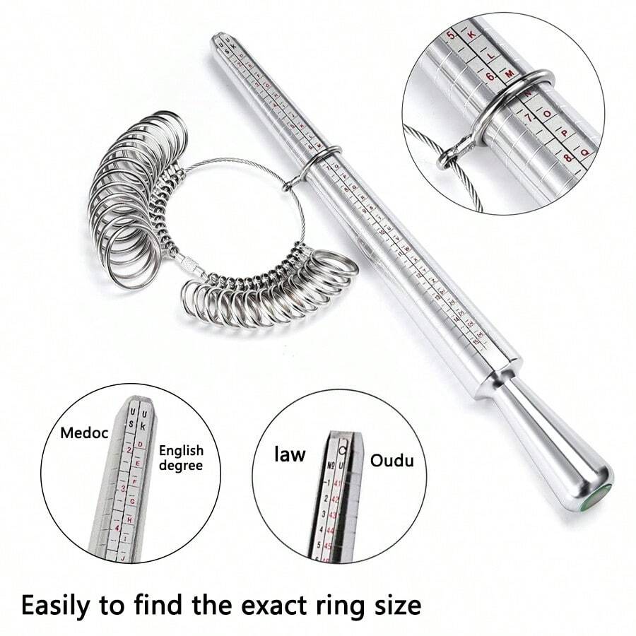 Ring Size Measurement Tool Kit - Includes Finger Sizer, Ring Sizer, Mandrel Gauge, Ring Sizing ...
