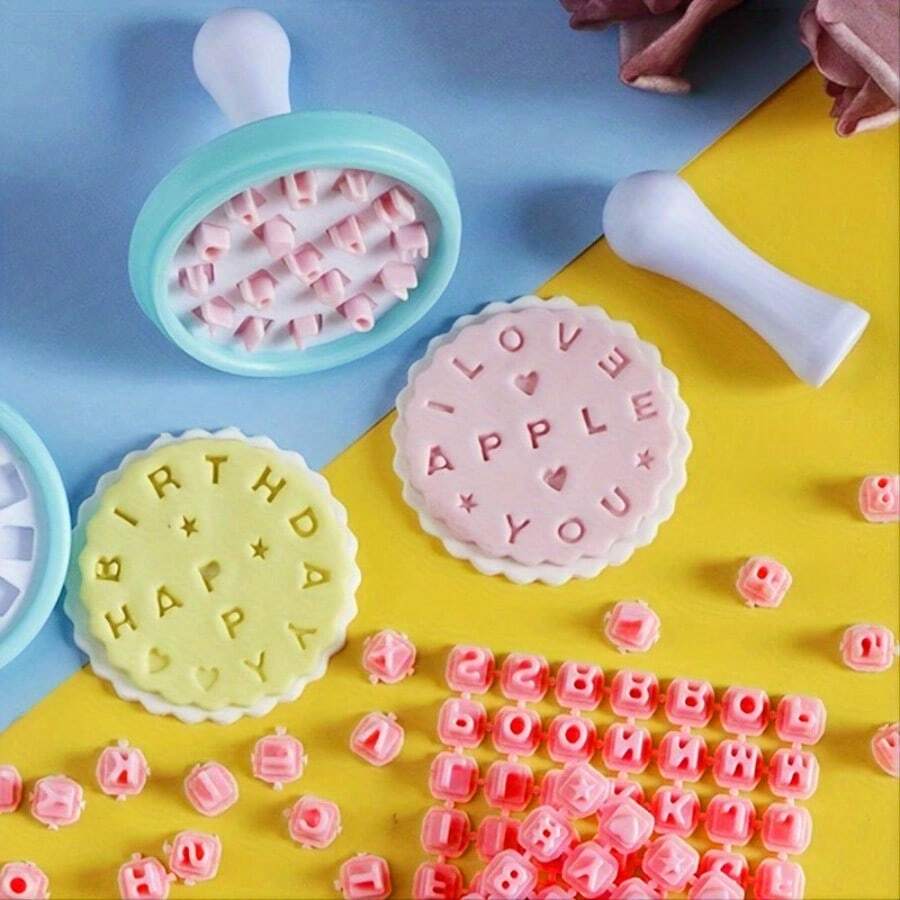 1 set de tampons à biscuits personnalisables avec alphabet - Créez des biscuits uniques avec des ...