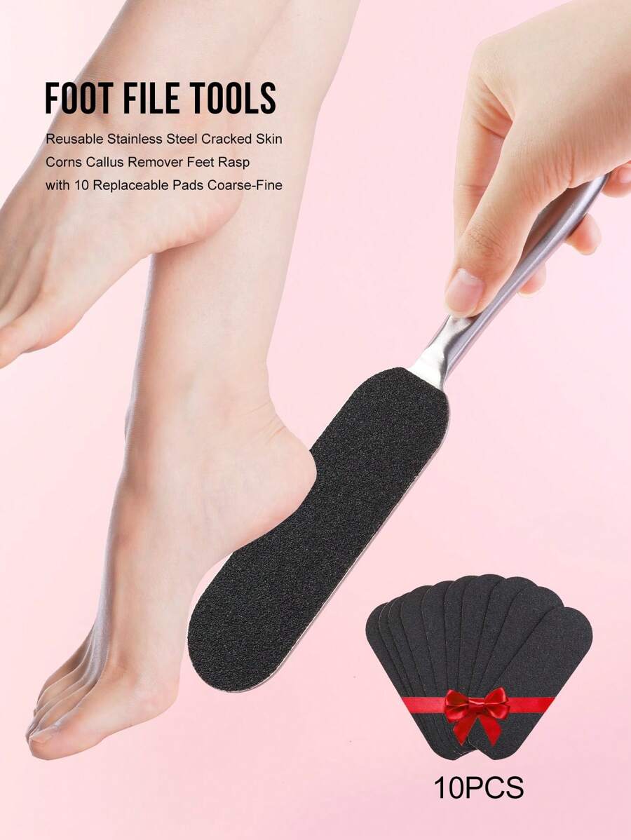 Stainless Steel Foot File Replacement Sandpaper, With 10pcs Spare ...