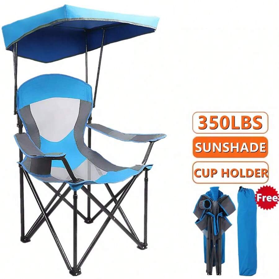 ALPHA CAMP Heavy Duty Portable Folding Camping Chairs With Canopy ...