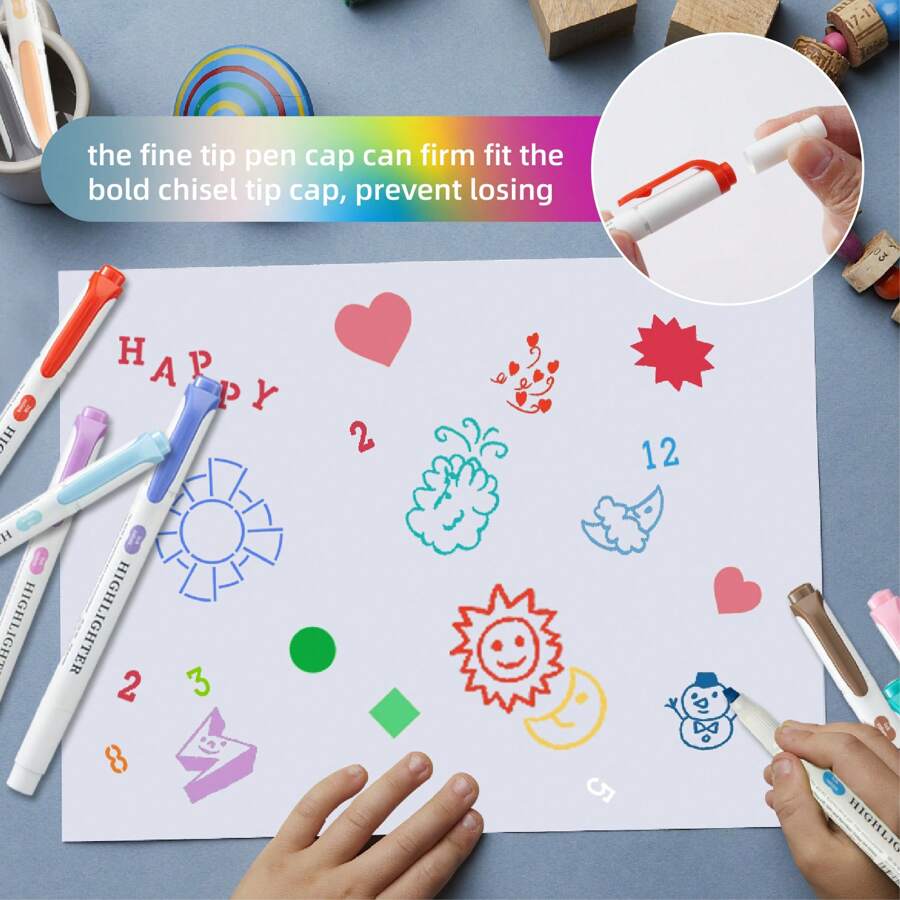 10 Highlighters, Pastel Highlighter Assorted Colors Markers Dual Tip ...