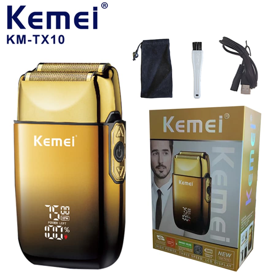 Kemei KM-TX10 7500 RPM Electric Shaver Professional Hair Beard Razor ...