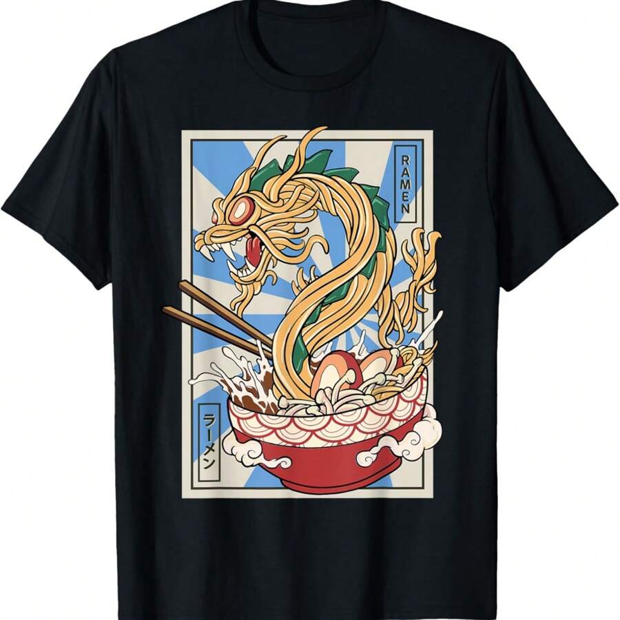 Ramen Dragon Japanese Noodles Soup Ramen T-Shirt. | SHEIN USA