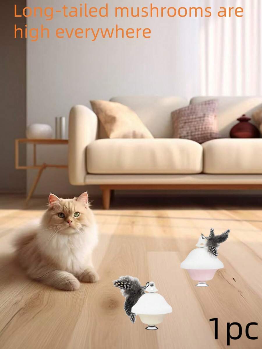 Pet Cat Toys Chew Rope Self-Playing Wand With Dangling Bell & Feather ...