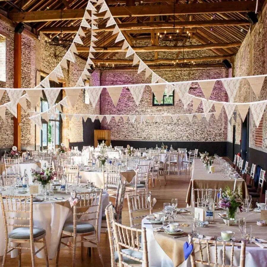 600cm Linen Lace Style Flags, Wedding Party Decoration, Party ...