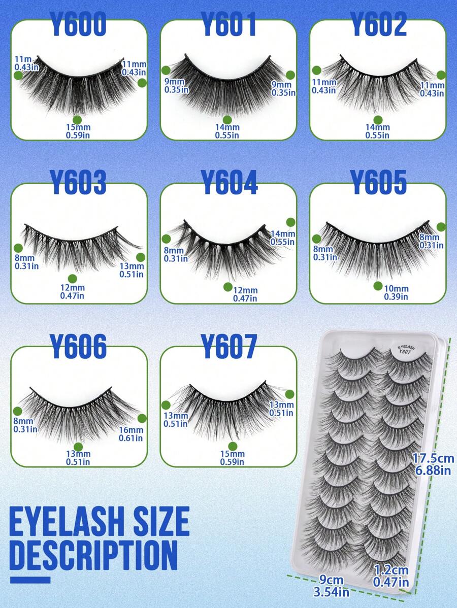 10 paires de faux cils allongeants et moelleux dans un style d'œil de ...