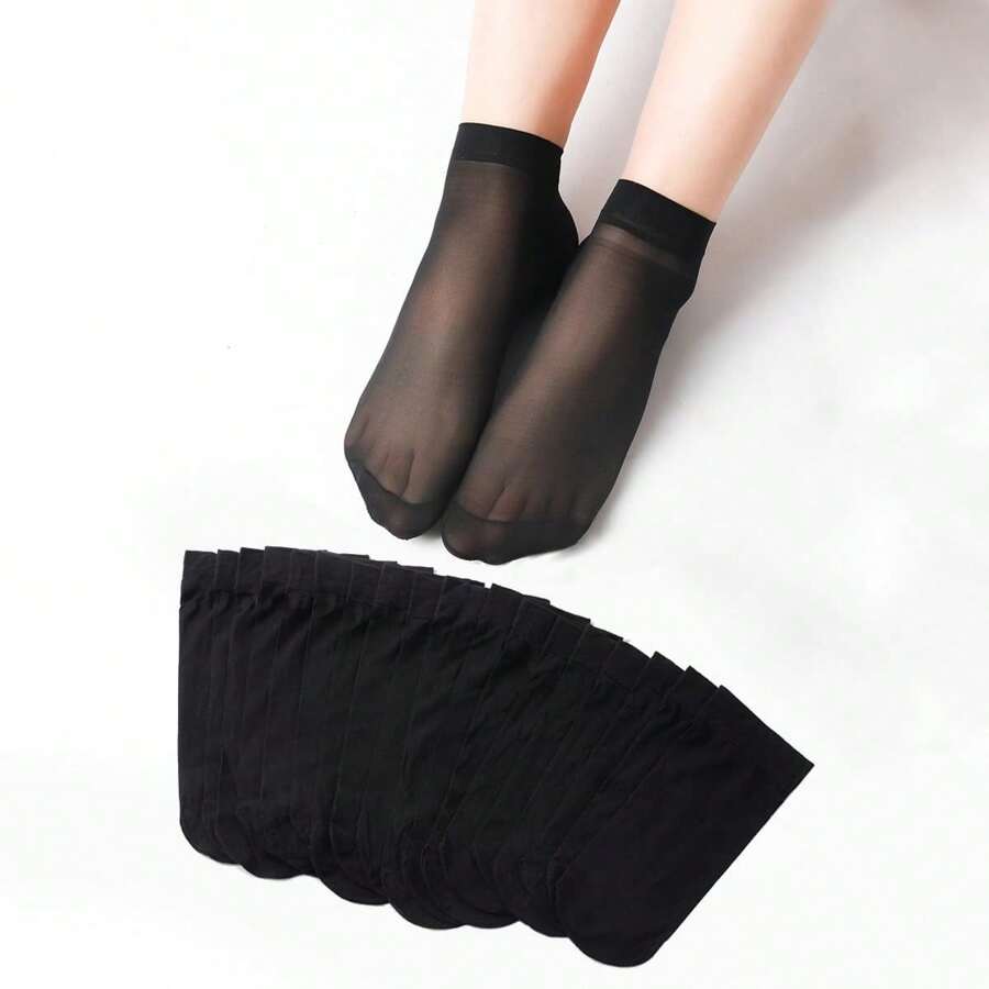 10 Pairs Casual Versatile Solid Color Ankle Socks | SHEIN USA