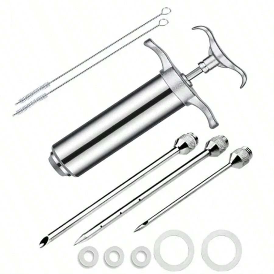 Stainless Steel Spice Syringe Set Meat Turkey Chicken Flavor Injector ...