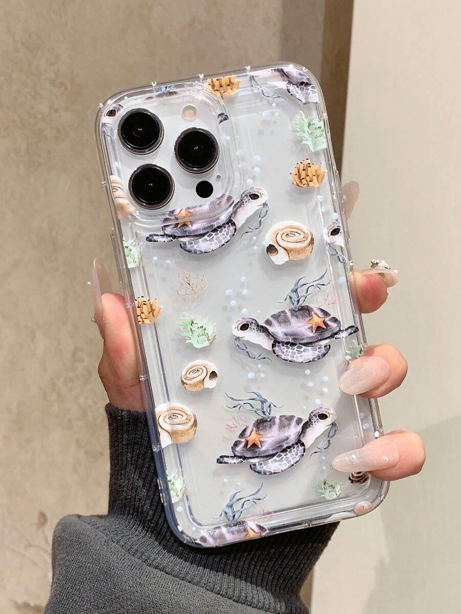 Creative Ocean Themed Turtle, Seashell, Seaweed Pattern Transparent ...