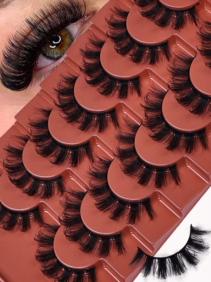 7 Pairs 3D Fluffy False Eyelashes For Dramatic Fake Eyelashes Messy ...