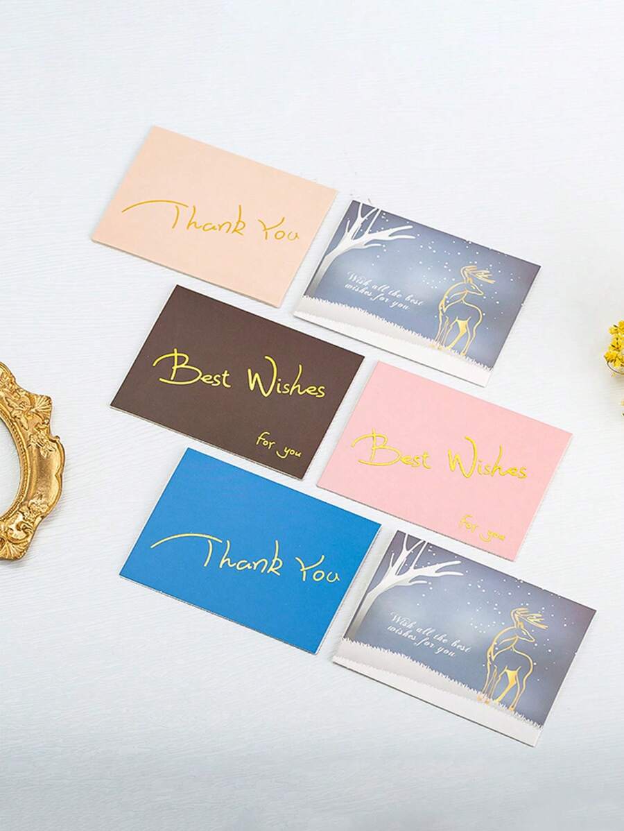 20/10/5/1pc Creative Simple Texture Blessing Greeting Card Thank You ...