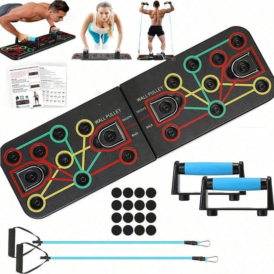 Multi-Function Push Up Bars With Resistance Bands, Portable Workout ...