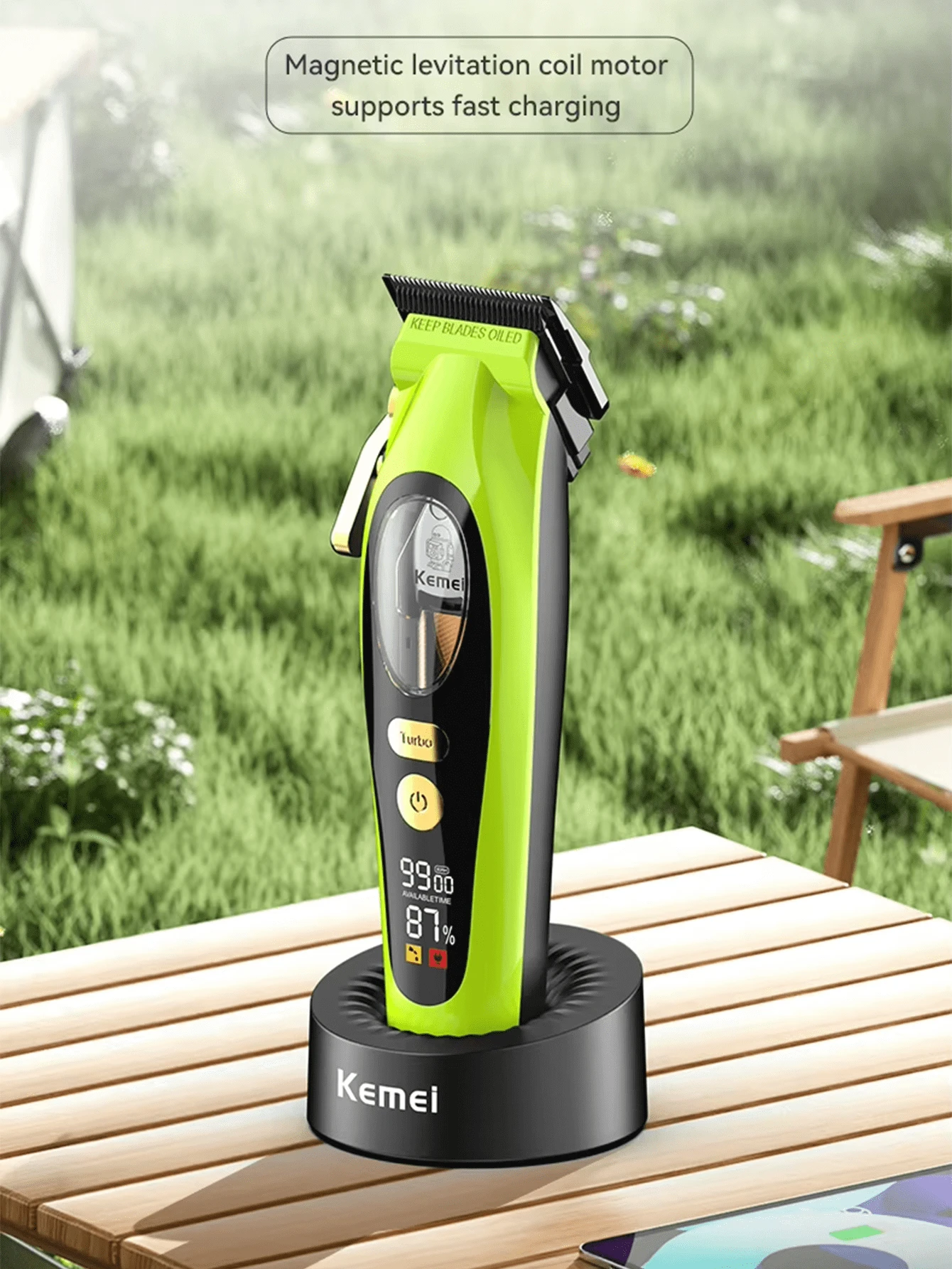 Kemei KM-2035 Hair Trimmer Professional Clipper Electric Trimmer Rechargeable Barber Type-C ...