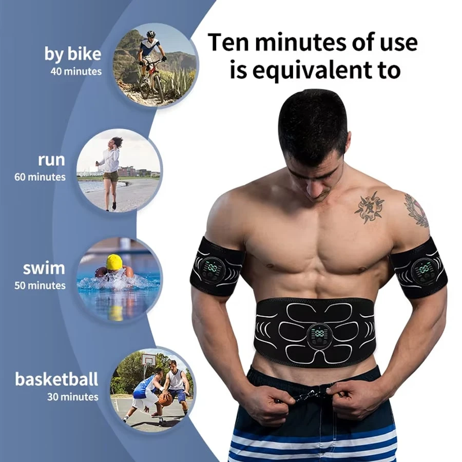 EMS Muscle Stimulator Abs Trainer Abdominal Muscle Toner Electronic ...