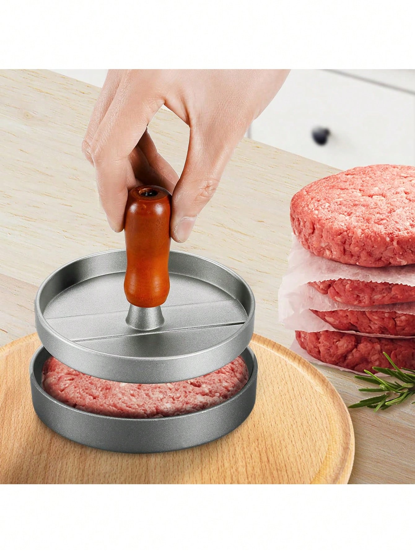 1pc Hamburger Meat Press, Stainless Steel Hamburger Pie Press Mold ...