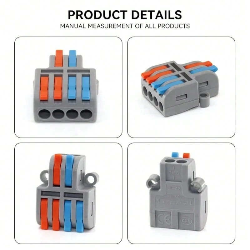 1 Box Mini Fast Boxed Wire Connector Universal Compact Splitter Lamp Wiring Cable Connector Push