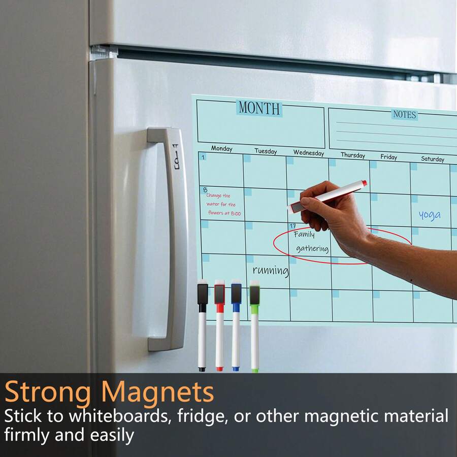 Monthly Plan Magnetic Schedule Pad, Custom Erasable Refrigerator ...