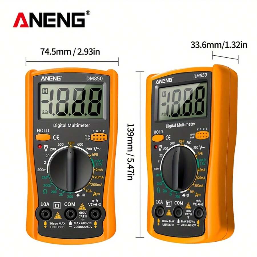 DM850 Automatic Professional Digital Multimeter 1999 Counts Auto AC ...