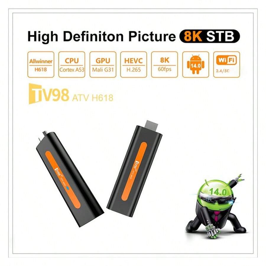 Q96 OHP En TV98 ATV H618 TV Stick Allwinner H618 Quad Core Support 8K Video 4K Wifi6 BT5.0 ...