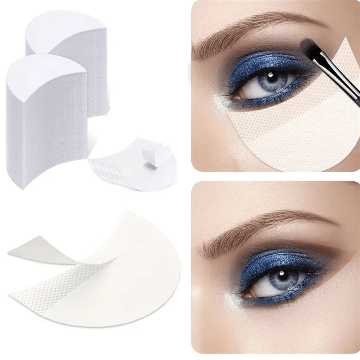 50 Pack Eye Makeup Shields, Medical Non-Woven Fabric, Strong Self ...