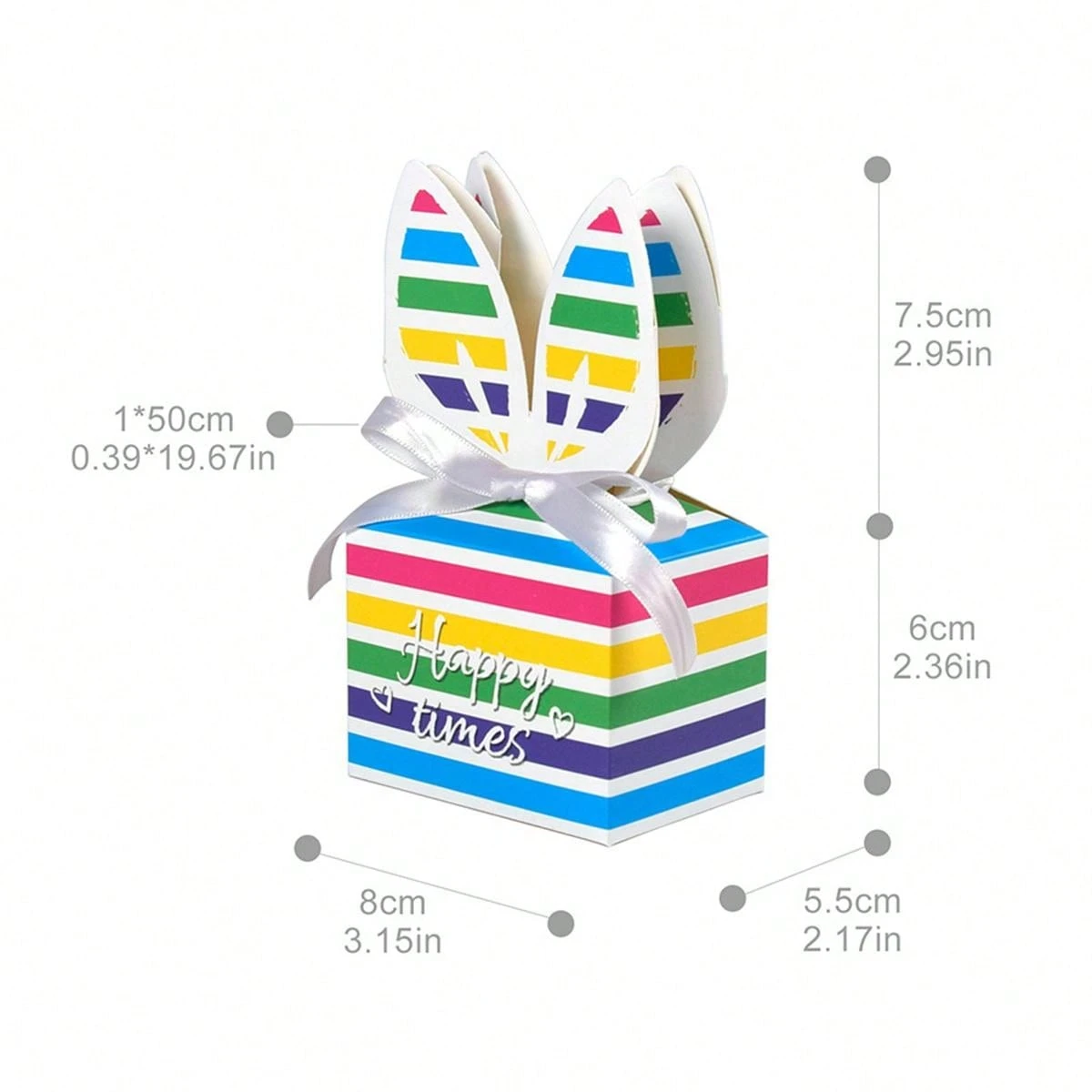 10 piezas Cajas de regalo cuadradas y coloridas con diseño de conejito ...