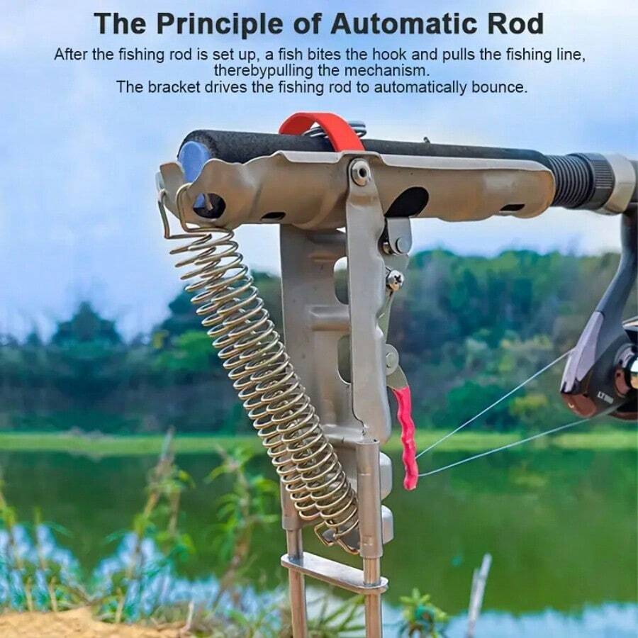 Automatic Fishing Rod Holder Rod Stand Dual Spring Stainless Steel ...