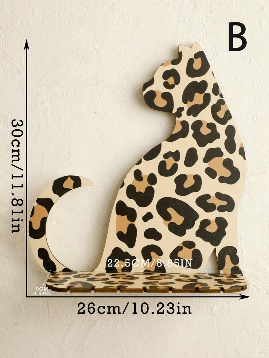 1pc BOHO Leopard Color Cat-Shaped Crystal Quartz Storage Shelf Suitable ...