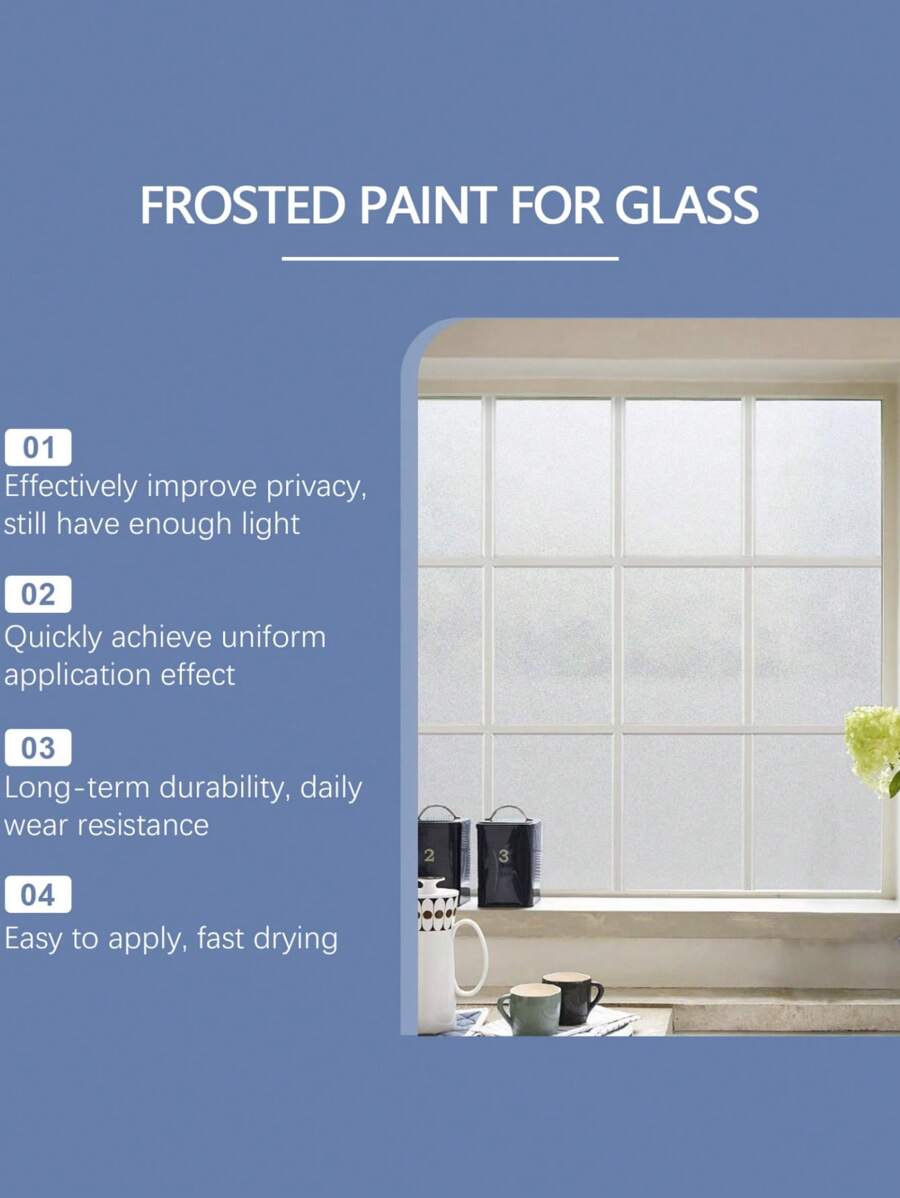 Water-Based Frosted Glass Paint, Waterproof And Sunproof, Renovation ...