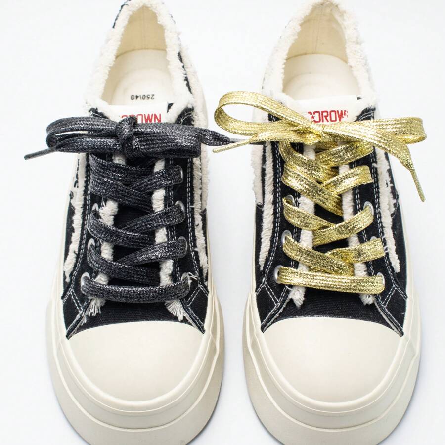 1 Pair Colorful Shiny Ribbon Flat Athletic Shoelaces, Stylish Sporty ...
