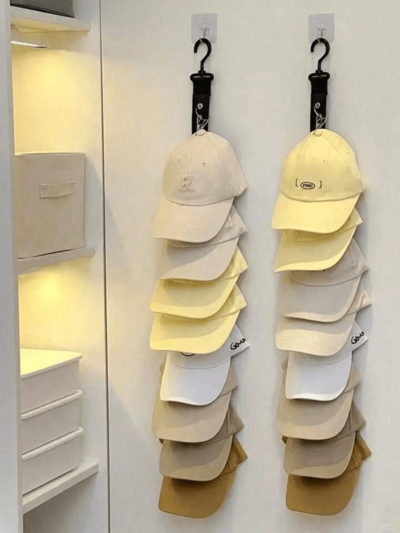 1 Men's And Women's Hat Storage Rack, Equipped With Multiple Clips And ...