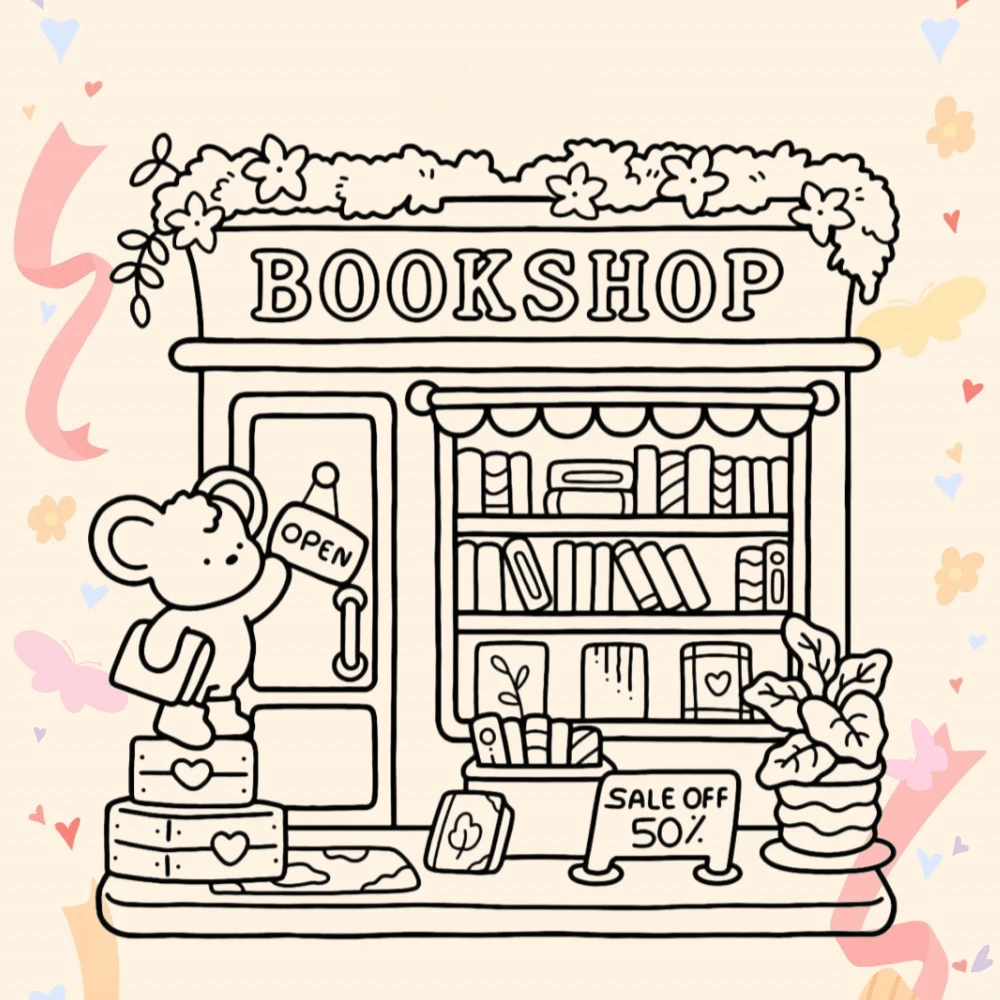 1PC Little Corner: Coloring Book For Adults And Teens, Super Cute ...