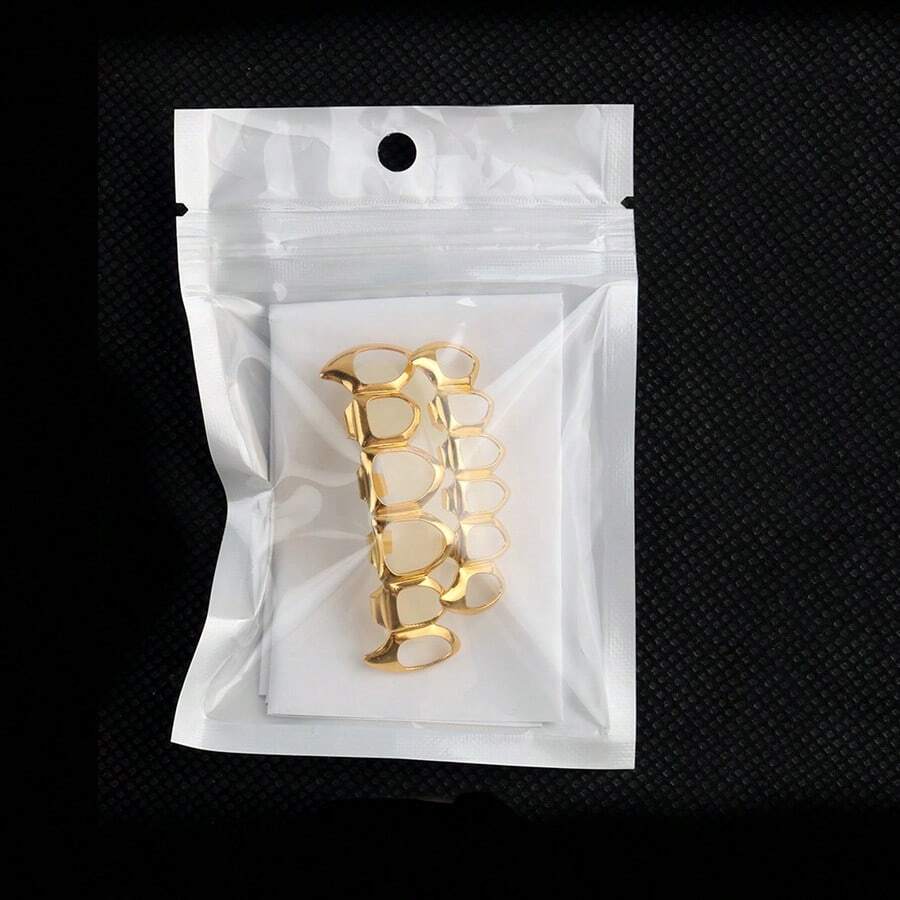 1pc Set Of New Hiphop Hip-Hop Decorative Braces, -Plated Hollow Teeth ...