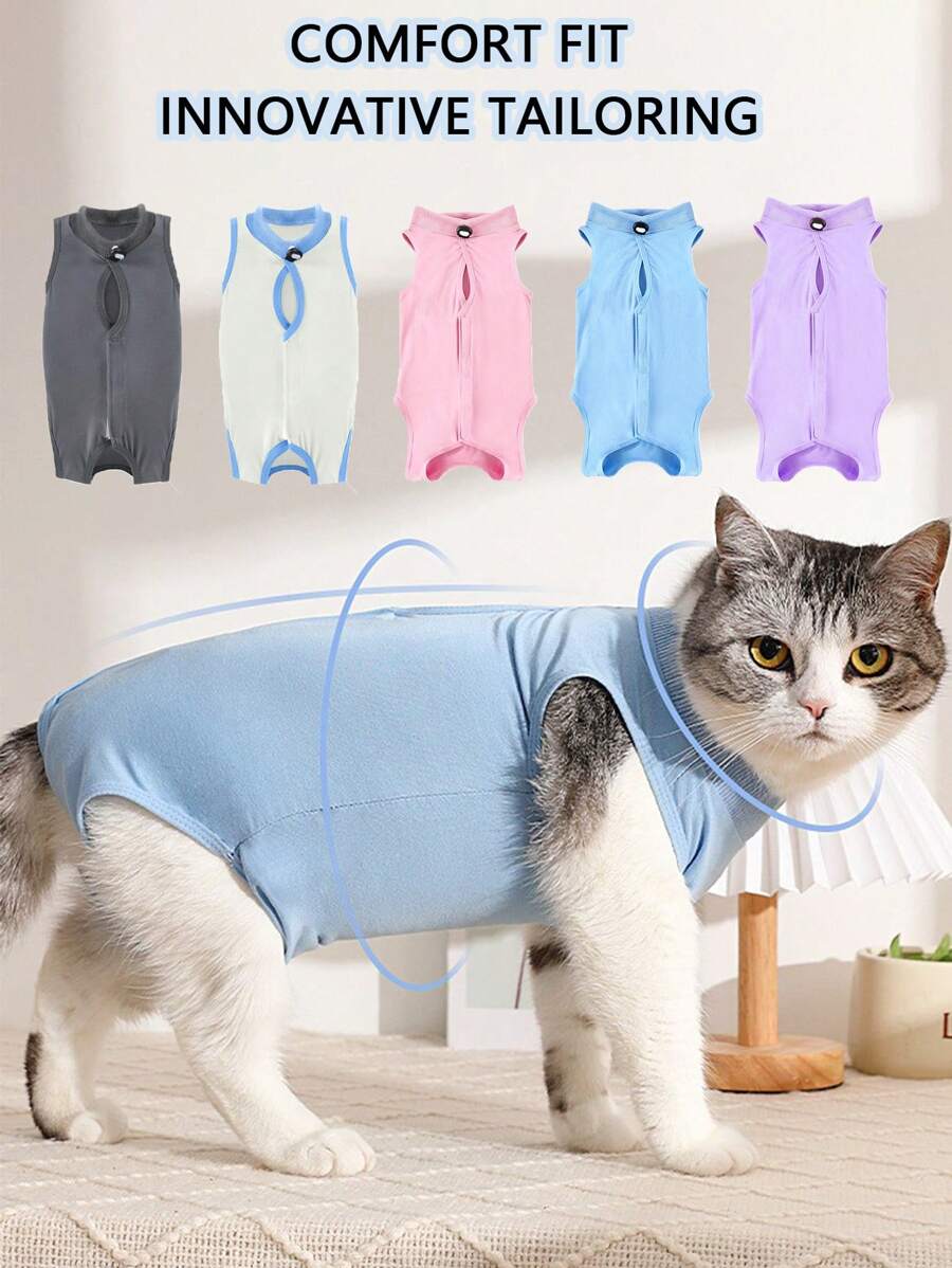 Lightweight And Breathable Spay/Neuter Recovery Suit For Cats, Spring/Summer, 4-Leg Design Pet ...