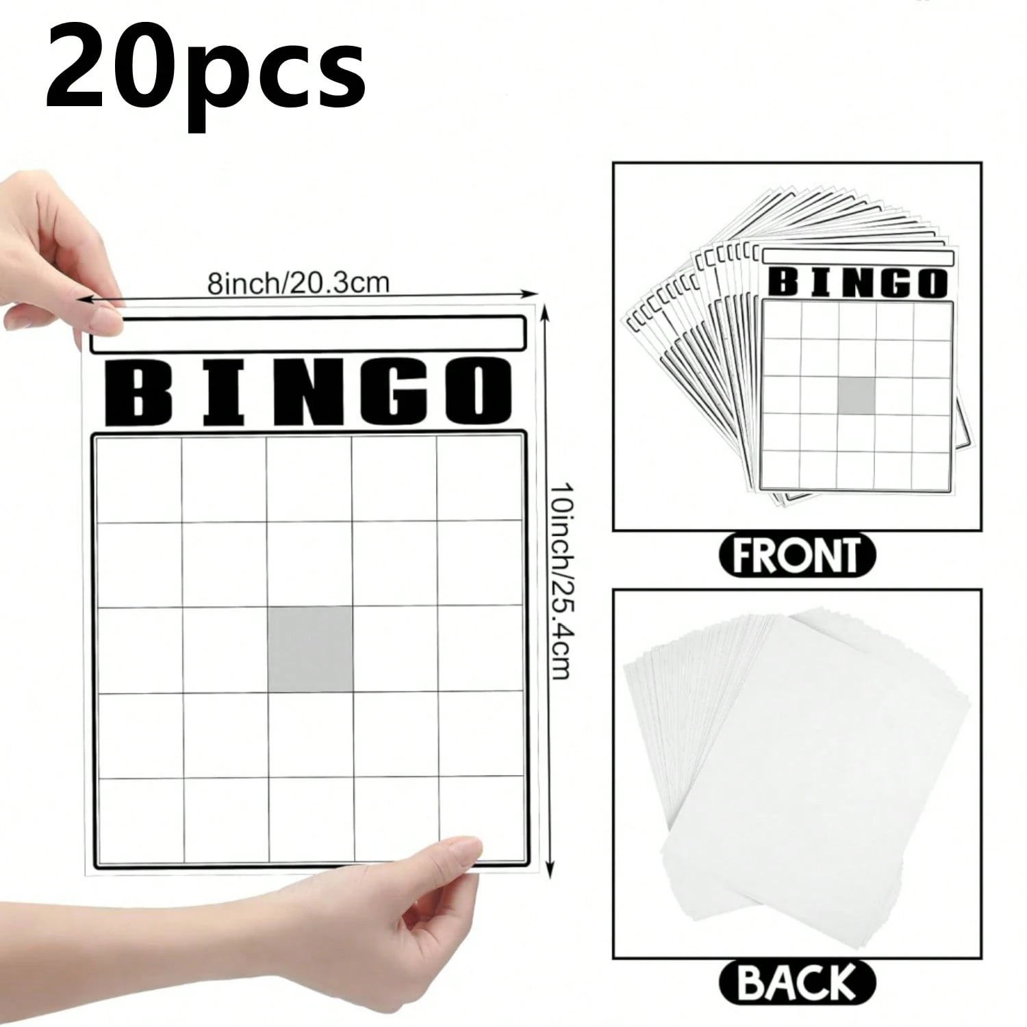 Blank Bingo Game Cards, Square Bingo Game Board, Birthday Party Game ...